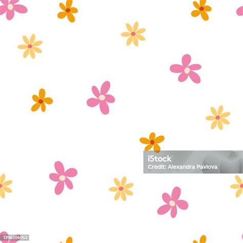 꽃 이음새가 없는 무늬 창의적인 피는 질감 야생화 배경 직물 섬유 스크랩북에 좋습니다 벡터 만화 일러스트 레이 션 0명에 대한 스톡 벡터 아트 및 기타 이미지 Istock