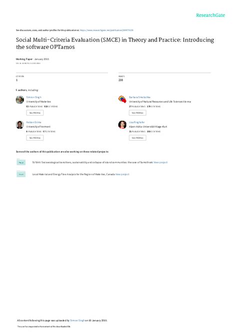 Pdf Social Multi Criteria Evaluation Smce In Theory And Practice Introducing The Software