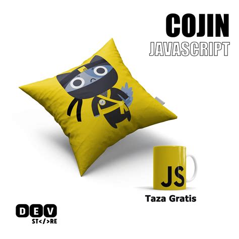 Cojin Ninja Javascript Taza Devstore Ropa Y Accesorios Para
