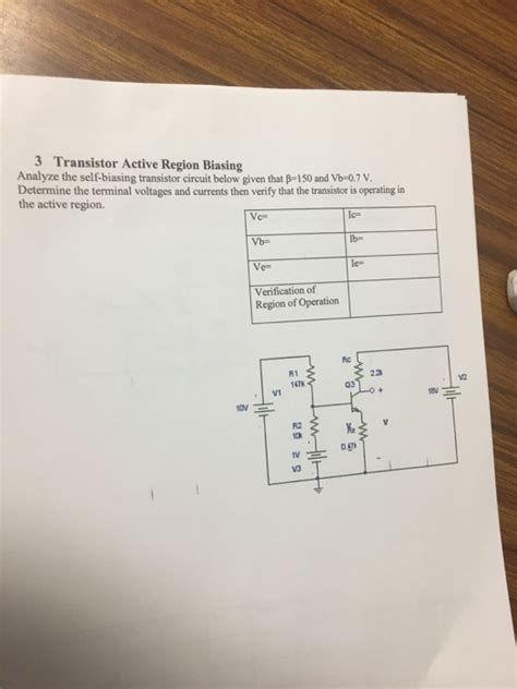Solved Analyze The Self Biasing Transistor Circuit Below Chegg
