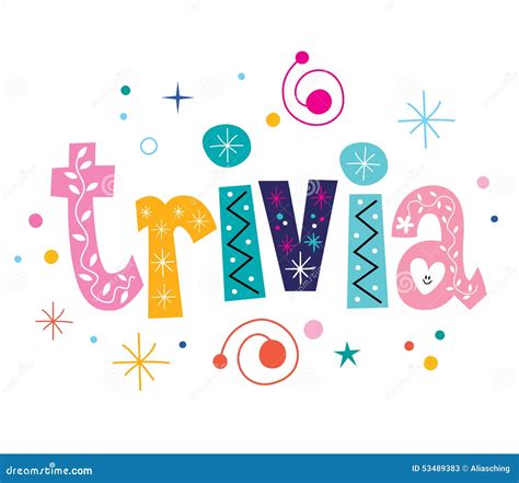 Trivia Isolated Word Decorative Lettering Text Stock Vector Image