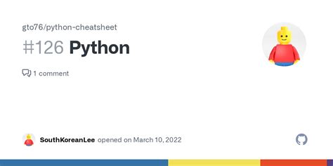 Python · Issue 126 · Gto76python Cheatsheet · Github