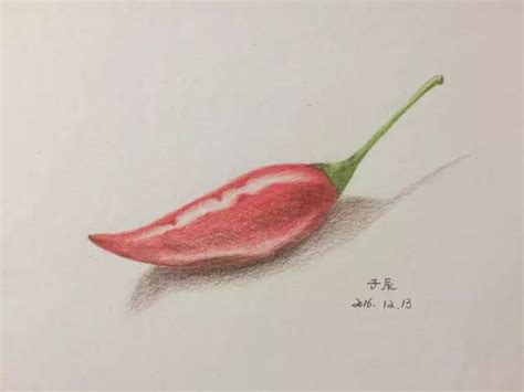 彩铅教程 教你画一只小红辣椒