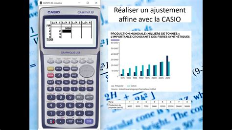 Réaliser un ajustement affine avec une CASIO YouTube