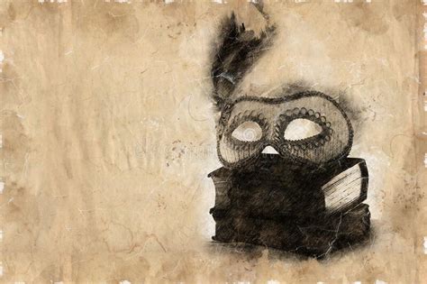 Diseño De Boceto En Blanco Y Negro E Ilustración Abstracta De Una Elegante Máscara Veneciana