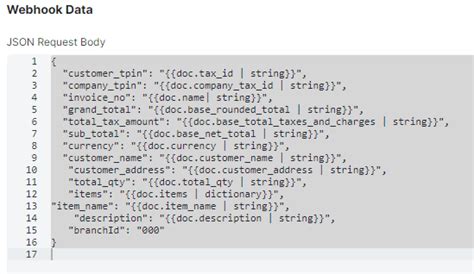 Trying To Capture Sales Invoice Items Via A Webhook I Created In