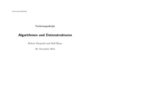 Algorithmen Und Datenstrukturen