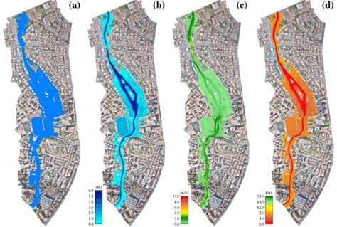 Results Of The Base Model Simulation R1 A Flood Extent B Inundation