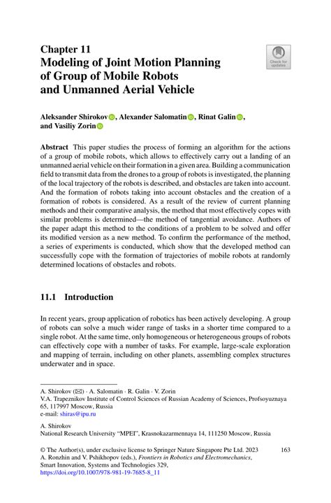 PDF Modeling Of Joint Motion Planning Of Group Of Mobile Robots And Unmanned Aerial Vehicle