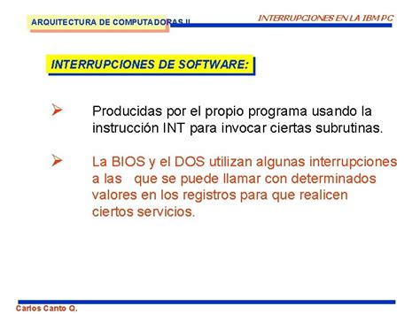 Arquitectura De Computadoras Ii Interrupciones En La Ibm
