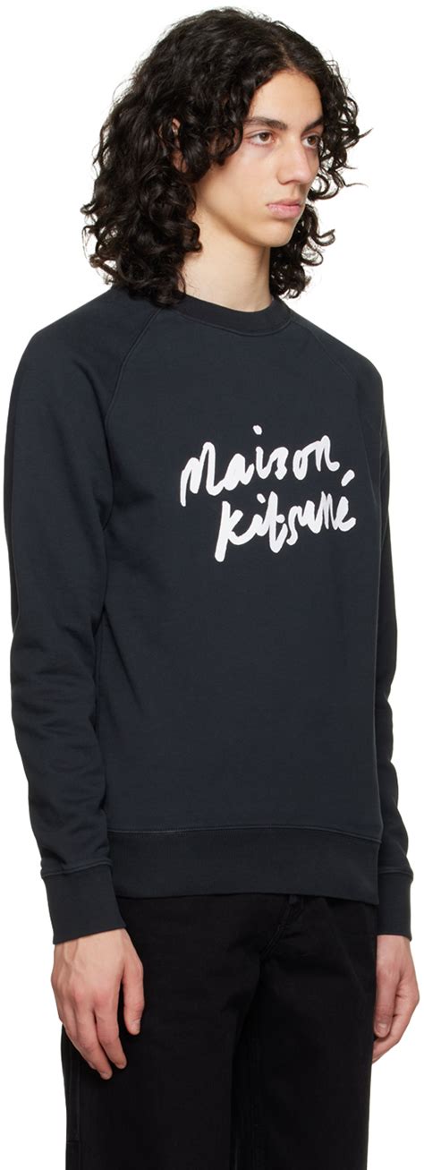 Maison Kitsuné Black Handwriting Clean Sweatshirt Maison Kitsune