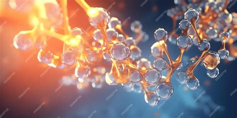 Premium Ai Image Science Background With Molecule Or Atom