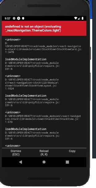 Undefined Is Not An Object Evaluating Reactnavigationthemecolorslight · Issue 6311