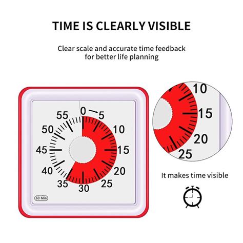1pcs 60 Minutes Analog Visual Timer Silent Countdo Vicedeal