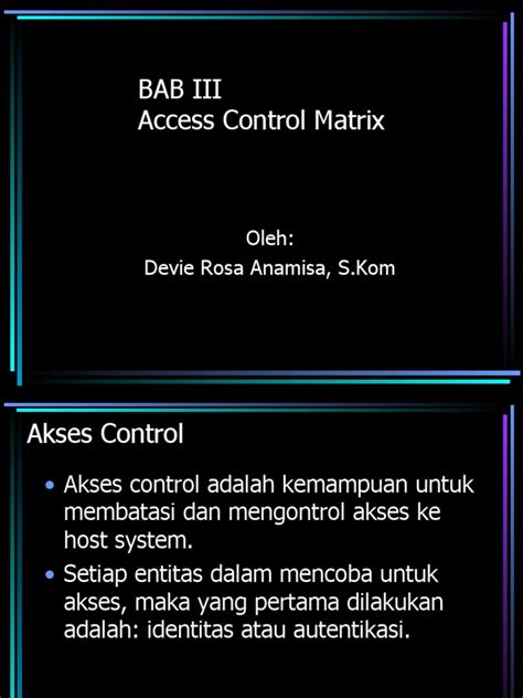 Bab Iii Access Control Matrix Pdf
