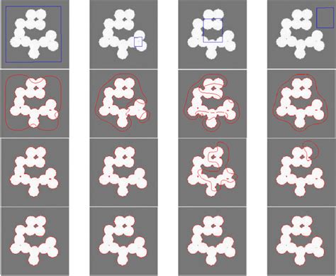Different Initialization Locations Of Level Set And Corresponding