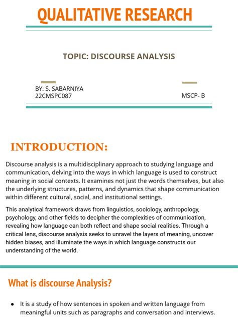 Discourse Analysisppt Pdf Analysis Discourse