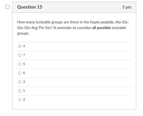 Solved How Many Ionizable Groups Are There In The