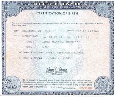 Birth Certificate Fake Template