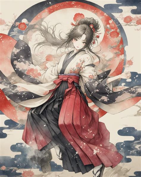 Woman In A Hakama 、solo、 Anatomically Perfect And Correct 、ukiyo