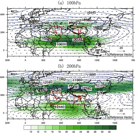 Geopotential Height Gph Blue Solid Contour Gpm Wind Vector M S Download Scientific
