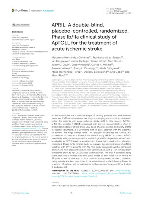 Pdf April A Double Blind Placebo Controlled Randomized Phase Ib
