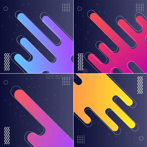 Pack Of 4 Seamless Vector Patterns With Diagonal Stripes 1950s 1960s