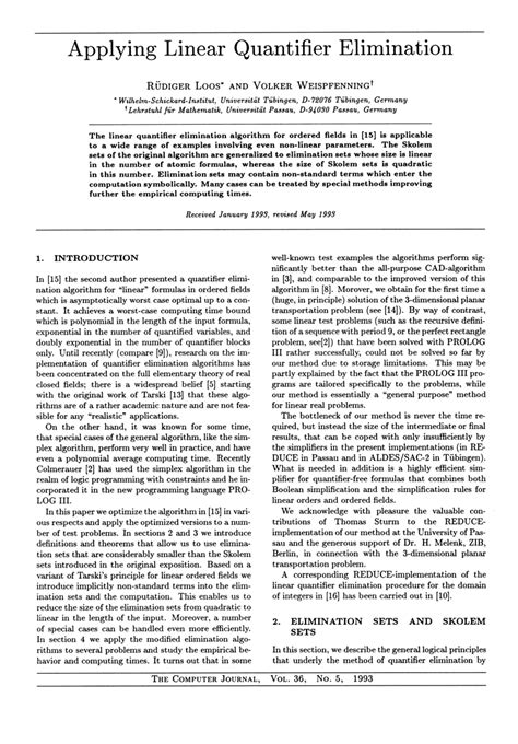 pdf applying linear quantifier elimination