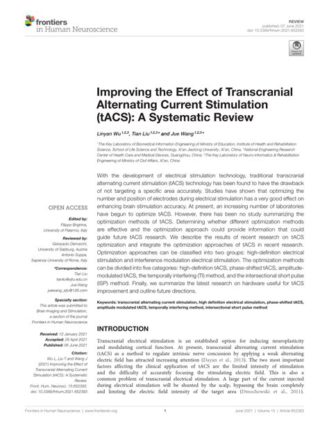 Pdf Improving The Effect Of Transcranial Alternating Current