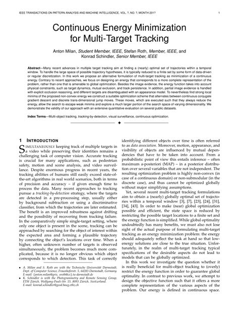 Pdf Continuous Energy Minimization For Multi Target Tracking