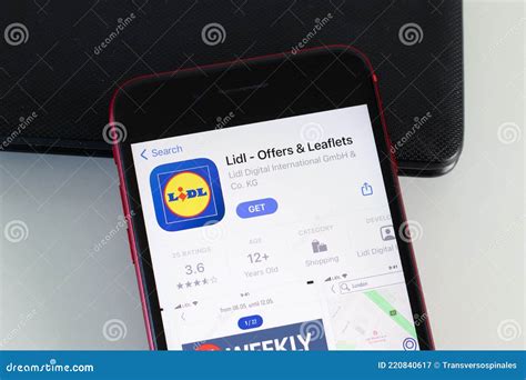 New York Usa 1 June 2021 Lidl Offers Leaflets Mobile App Logo On