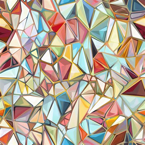 Elegant Geometric Mosaic Design Featuring Soft Pastel Color Palette For Stylish Decor Stock