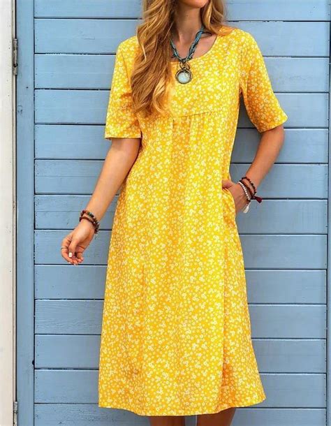 Casual Floral Short Sleeve V Neck Printed Dress