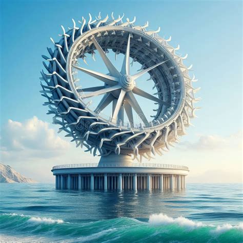 Tidal Power Turbine Highlighting The Potential Of Ocean Based Re Stock