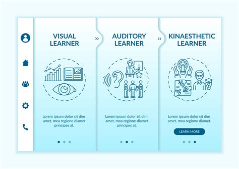 Learning Styles Onboarding Vector Template Vector Art At Vecteezy