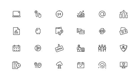 Digital Business Linear Icons Collectionset Of Thin Line Web Icon Set Simple Outline Icons