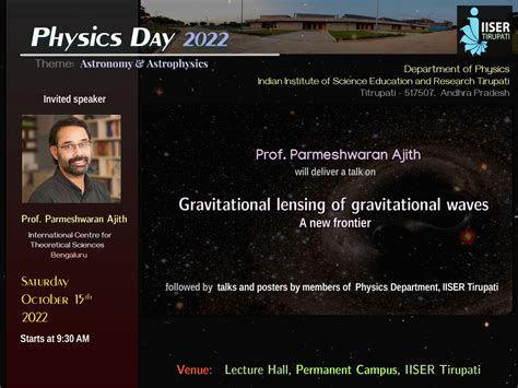 Department Of Physics Presents Physics Day 2022 Iiser Tirupati