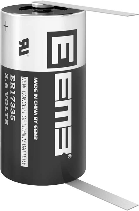 Amazon.com: EEMB ER17335 Nonrechargeable 3.6V Lithium Battery with Tabs ...