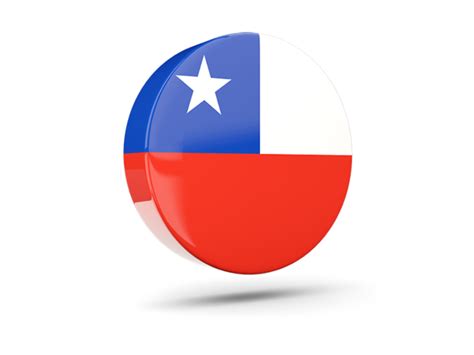 Glossy Round Icon 3d Illustration Of Flag Of Chile