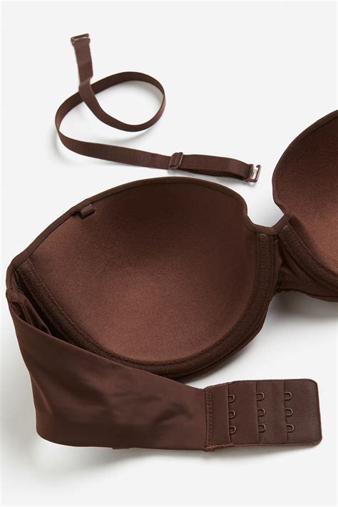 Padded Microfiber Balconette Bra Dark Brown Ladies Handm Ca