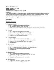 Chem Lab 6 Portage Pdf Name Gold Akabuaku Date January 13th 2024 Experiment 6 Title