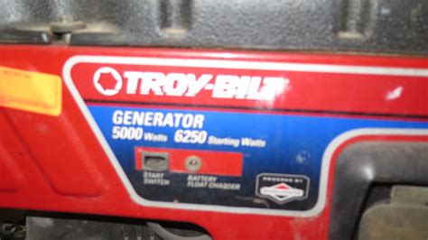 Troy Bilt 5000 Watt Generator Powers On See Video Oahu Auctions