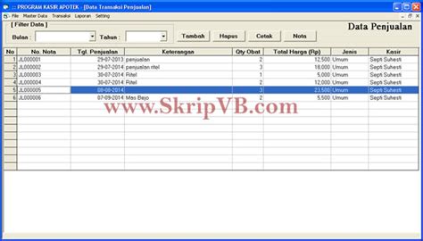 Source Code Program Apotek Sistem Informasi Apotek Dengan Visual Basic