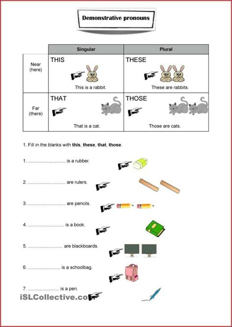 Demonstrative Pronouns For Grade 2