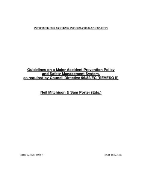 Guidelines On A Major Accident Prevention Policy Pdf Audit Emergency Management