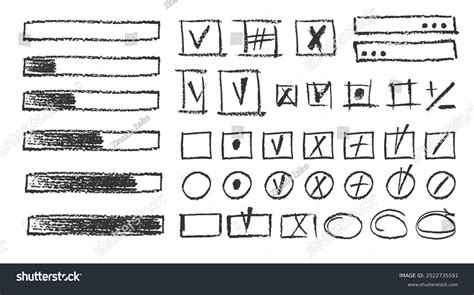 Charcoal Pencil Hand Drawing Check Box Stock Vector Royalty Free