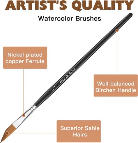 Fuumuui Sable Watercolor Brushes Professional Fuumuui Kolinsky Sable