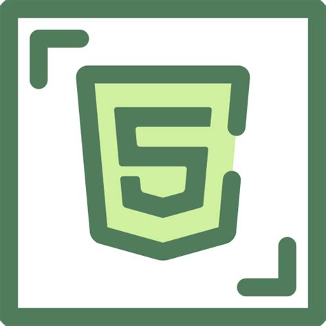 Html5 Monochrome Green Icon