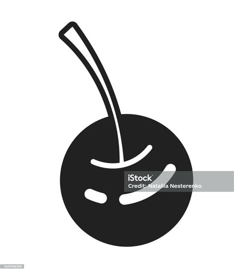 おいしいチェリーフルーツモノクロフラットベクター画像オブジェクト みずみずしいのベクターアート素材や画像を多数ご用意 みずみずしい