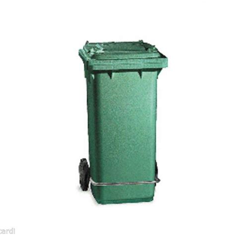CONTENITORE Lt 120 Verde Con Pedale Bidone Pattumiera Raccolta